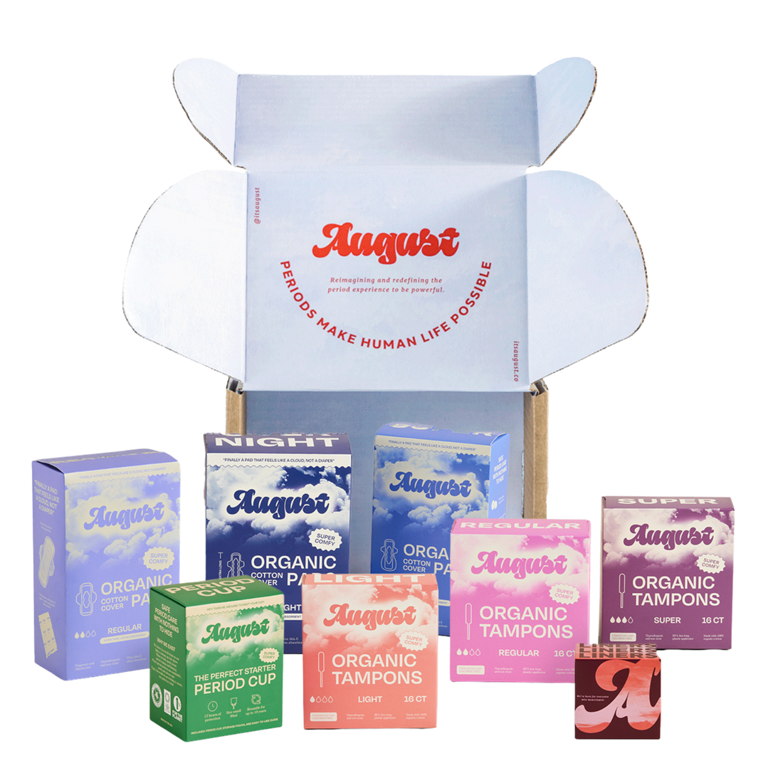 Period Subscription Box: Shop Pads & Tampons | August | August